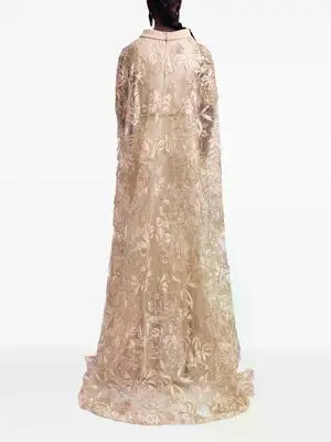 GEMY MAALOUF Fold-over Collar Floral-lace Dress
