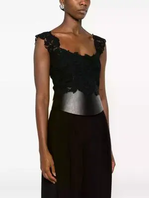 Ermanno Scervino Lace-overlay Scalloped-edge Top