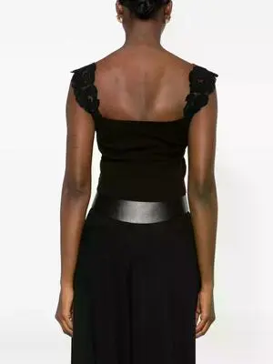 Ermanno Scervino Lace-overlay Scalloped-edge Top