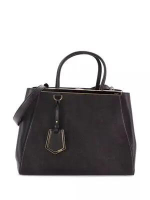 Fendi 2jours Bag Leather Medium Tote Bag - Black