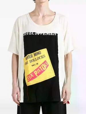 SAITOS Sex Pistols Patch-detail T-shirt - Neutrals