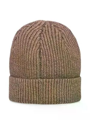 DIME Ribbed Fold-over Beanie Hat - Brown