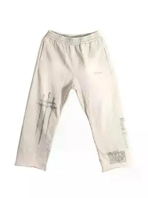 SAITOS Sword Graphic-print Raw-cut Track Pants