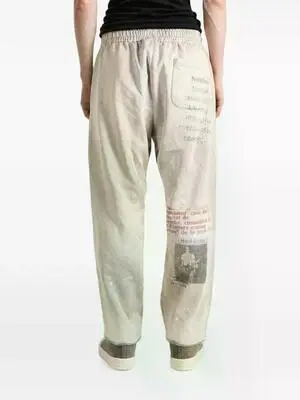 SAITOS Sword Graphic-print Raw-cut Track Pants