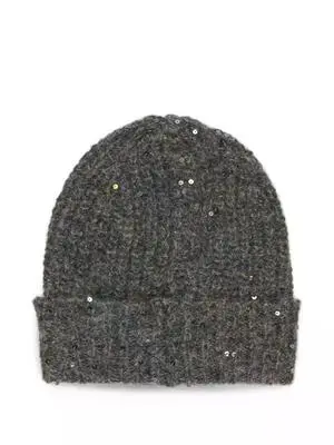 PANICALE Sequin-embellished Ribbed Beanie Hat