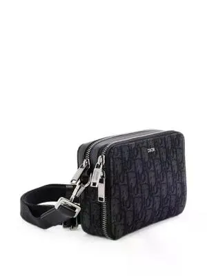 Dior Double Zip Pouch Oblique Canvas Crossbody Bag