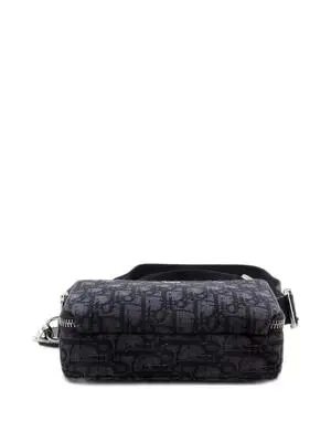 Dior Double Zip Pouch Oblique Canvas Crossbody Bag