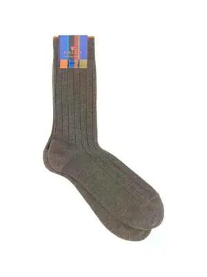 GALLO Ribbed-knit Socks - Neutrals