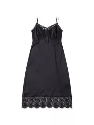 Simone Rocha Lace-trim Slip Midi Dress - Black