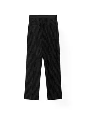 Max Mara Pinstripe-pattern Pleated Straight Trousers