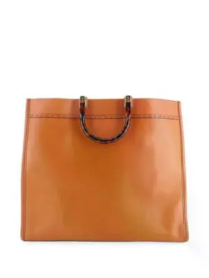 Fendi Sunshine Shopper Leather Large Tote Bag - Brown