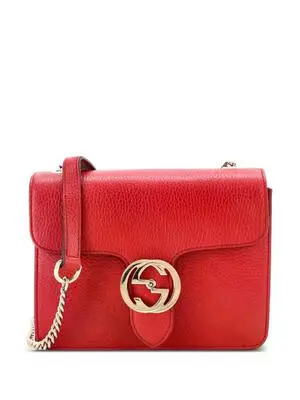 Gucci Interlocking Leather Small Shoulder Bag - Red