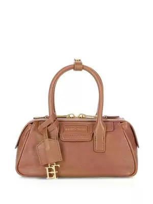 Elisabetta Franchi Small Boston Bag In Leather - Brown