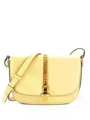 Gucci Sylvie 1969 Shoulder Bag Leather Small Crossbody Bag - Yellow