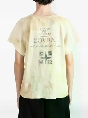 SAITOS Waffle Mess Graphic-print T-shirt - Neutrals