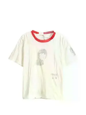 SAITOS Harrison Ghost Distressed T-shirt - Neutrals