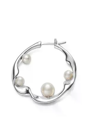 MARIA BLACK Flow Pearl-embellished Hoop Earring - Silver