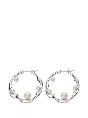 MARIA BLACK Flow Pearl-embellished Hoop Earring - Silver