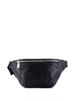 Gucci Gg Embossed Perforated Leather Small Belt Bag - Black