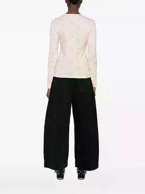 Simone Rocha Floral-print Crystal-embellished Cardigan