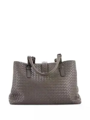 Bottega Veneta Roma Bag Intrecciato Nappa Medium Tote Bag - Grey