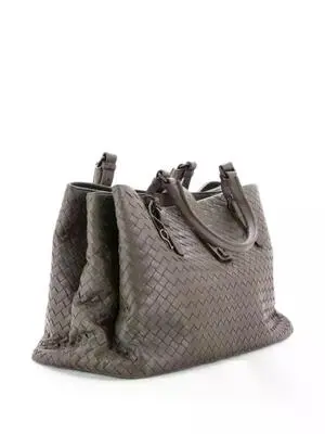 Bottega Veneta Roma Bag Intrecciato Nappa Medium Tote Bag - Grey