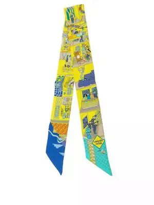 Hermès 1980-2000 La Maison Des Carres Twilly Silk Scarf Scarves - Yellow