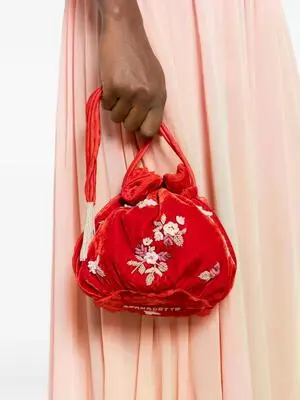 Bernadette Round Embroidered Bucket Bag
