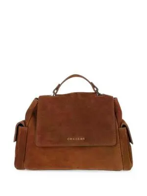 Orciani Small Sveva Cargo Leather Tote Bag - Brown