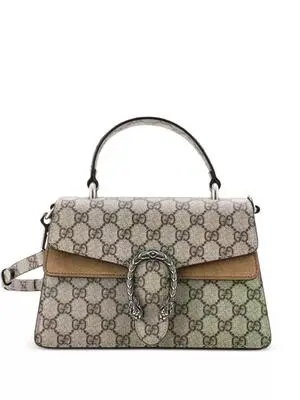 Gucci Dionysus Convertible Top Handle Bag Gg Coated Canvas Small Satchel - Brown