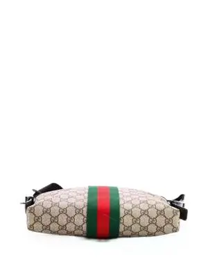 Gucci Web Messenger Bag Gg Coated Canvas Medium Crossbody Bag