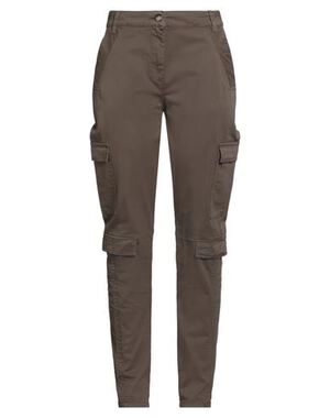 SEMICOUTURE Woman Pants Camel Size 6 Cotton, Elastane Green