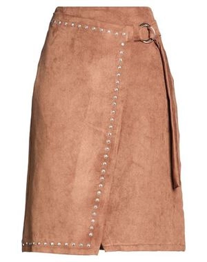 HAVEONE Midi Skirt Size Polyester, Elastane - Brown