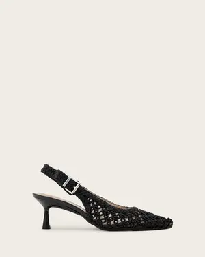 ALLSAINTS Violet Slingback Pointed Toe Heels - Black