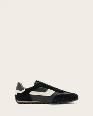 ALLSAINTS Liam Suede Hex Low Top Sneakers - Black