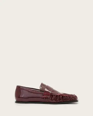 ALLSAINTS Julie Studded Leather Loafers - Red
