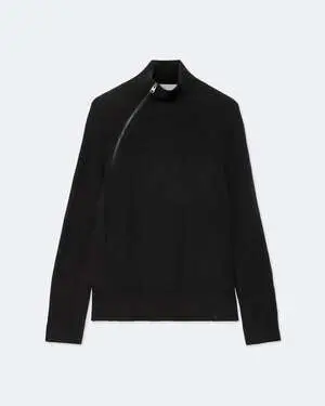 ALLSAINTS Kit Zipped Funnel-neck Sweater - Black