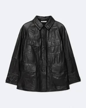 ALLSAINTS Roiya Leather Hunting Jacket - Black