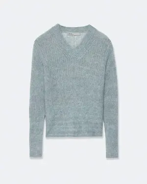 ALLSAINTS Mabel Alpaca-blend V-neck Sweater Blue