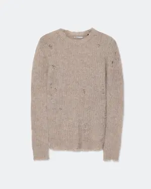 ALLSAINTS Parx Distressed Alpaca-blend Sweater - Grey
