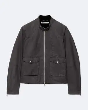 ALLSAINTS Kirk Waxed-cotton Racer Jacket - Grey