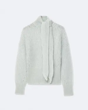 ALLSAINTS Etty Bow-detail Knitted Sweater - Blue