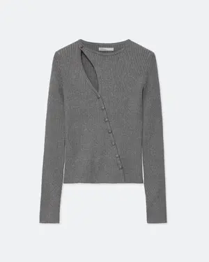 ALLSAINTS Cruz Asymmetric Button-front Cardigan - Grey