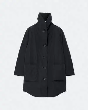 ALLSAINTS Darcie Nylon Shawl-collar Cocoon Coat