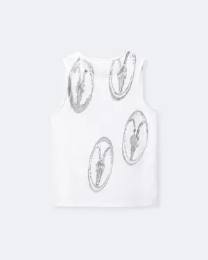 ALLSAINTS Jenny Stamped Regular-fit Tank Top White