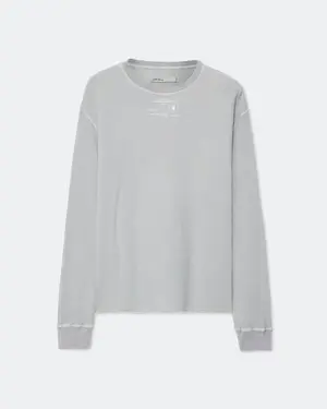 ALLSAINTS Raphy Waffle-knit Long-sleeve Graphic T-shirt - Grey