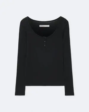ALLSAINTS Jules Slim-fit Cotton Henley Top - Black