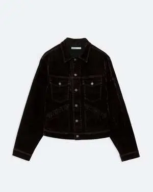 ALLSAINTS Flocked Denim Trucker Jacket