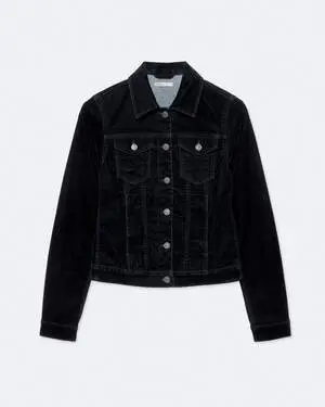 ALLSAINTS Fitted Flocked Denim Trucker Jacket - Flock