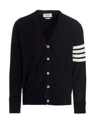 Thom Browne Merino Wool Cardigan - Blue